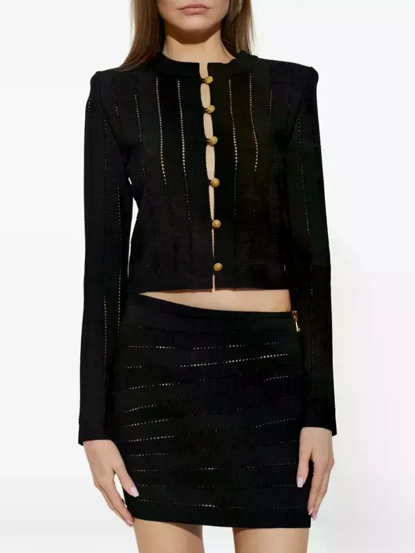 Balmain Lion-head Button Embellished Cardigan