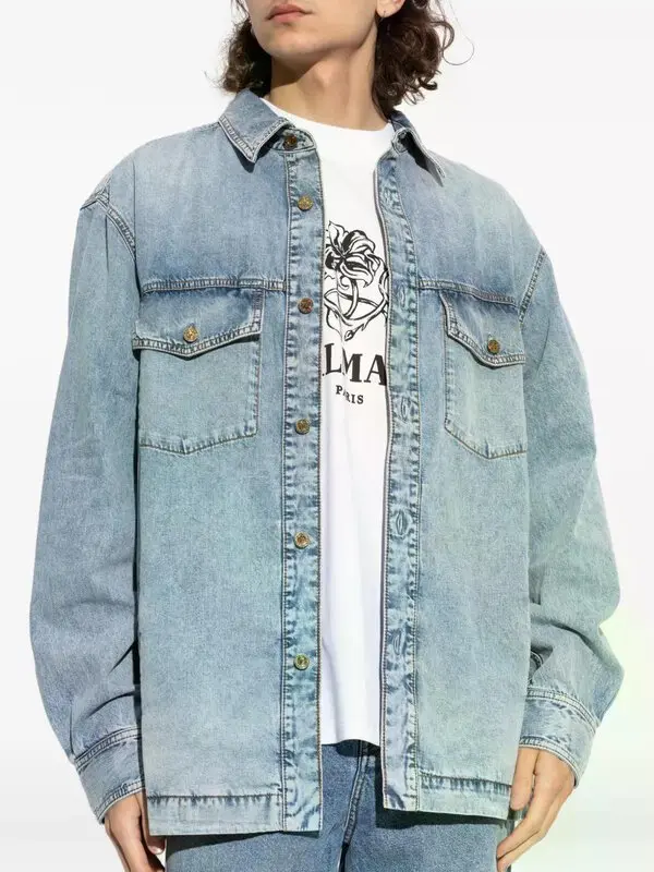 Balmain Logo-embossed Shirt Jacket
