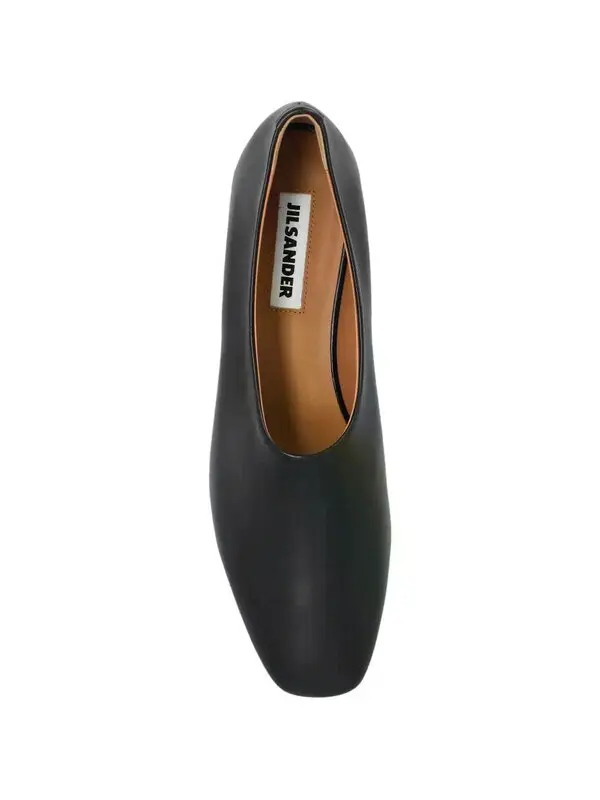 JIL SANDER Square-toe Leather Ballet Flats