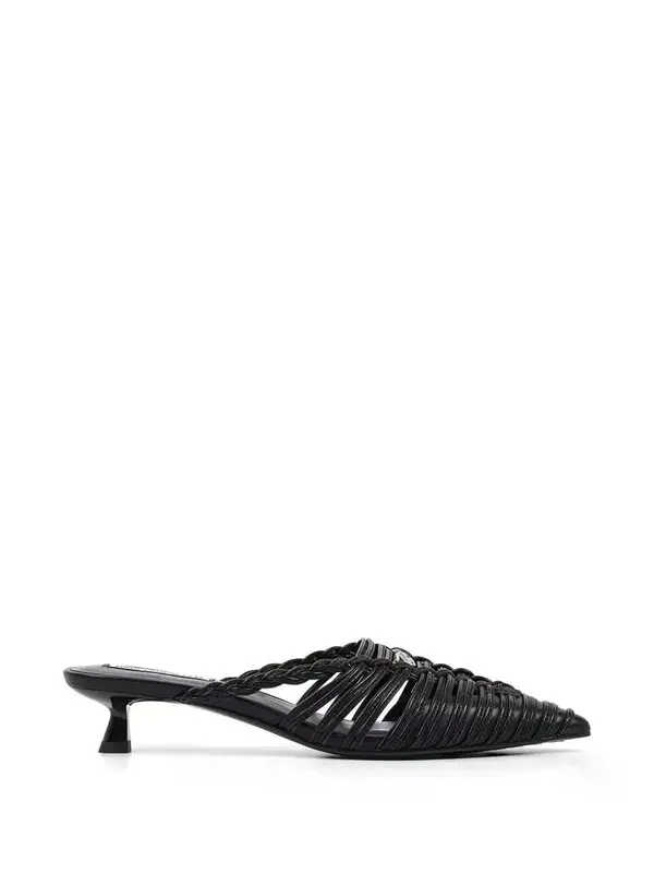Karl Lagerfeld Caged Pointed-toe Mules - Black