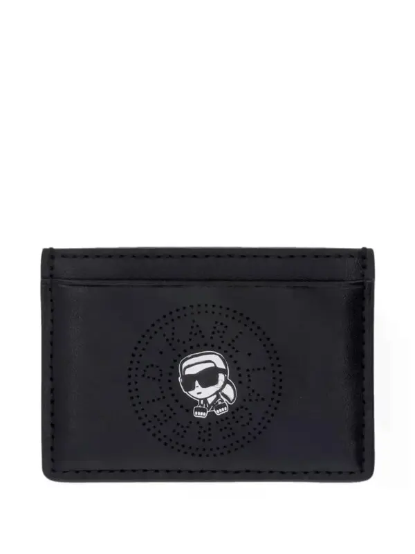 Karl Lagerfeld Ikonik Perforated Card Holder - Black
