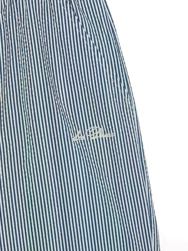 LES DEUX Striped Seersucker Swim Shorts