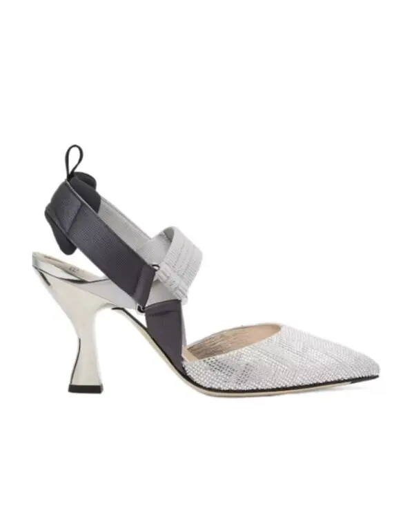Fendi Colibrì Slingback Pumps - Gray