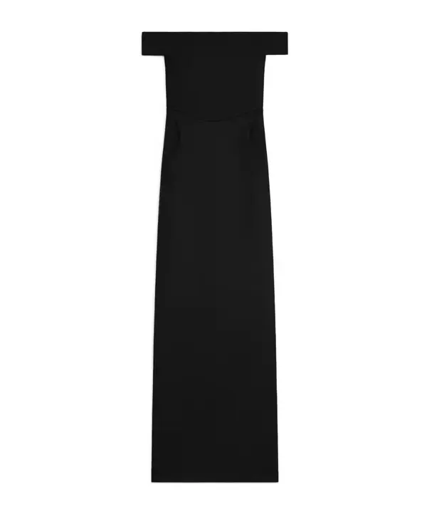 Celine Wool And Silk Cady Off-shoulder Gown