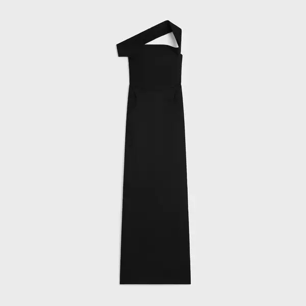 Celine Wool And Silk Cady Off-shoulder Gown