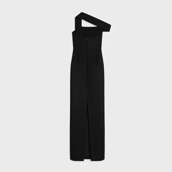 Celine Wool And Silk Cady Off-shoulder Gown