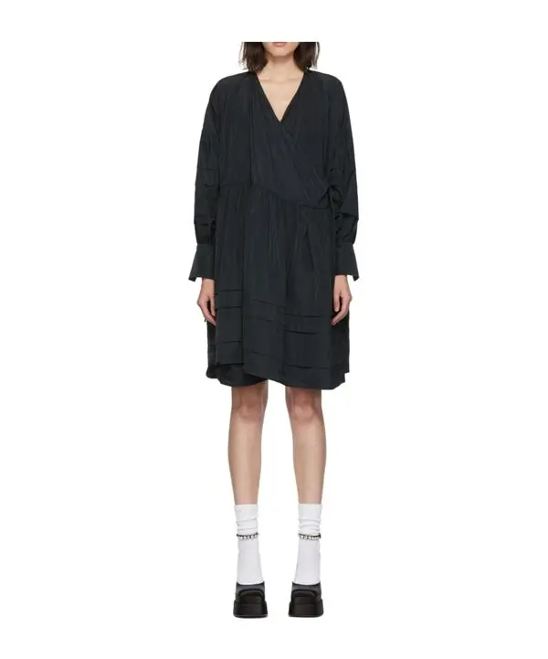 Cecilie Bahnsen V-neck Wrapped Dress - Black