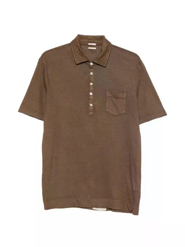 Massimo Alba Wembley Chest-pocket Button-up Polo Shirt - Brown