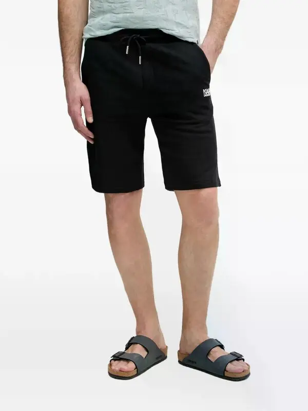 Karl Lagerfeld Logo Print Drawstring Track Shorts