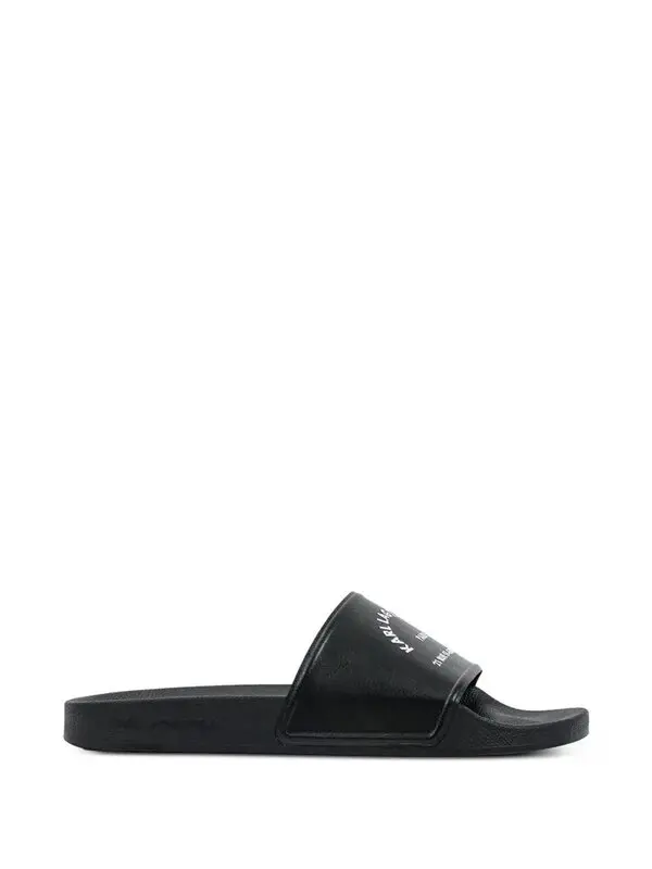 Karl Lagerfeld Logo Print Slides - Black
