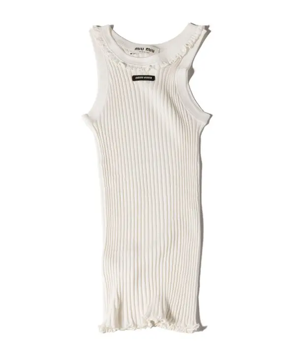 Miu Miu Silk Openwork Tank Top