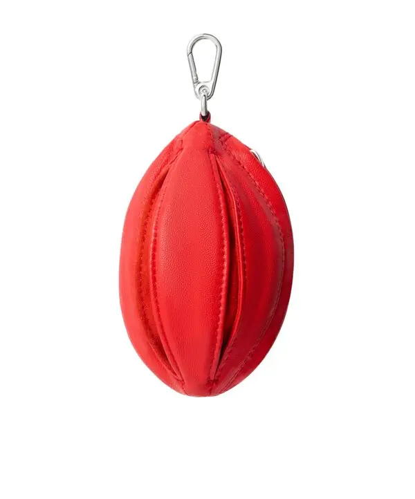 LEMAIRE Balloon Zipped Leather Key Ring - Carmine Red