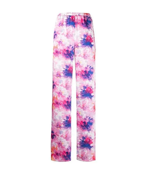 MSGM Floral Printed Elasticated Waist Pants - Pink