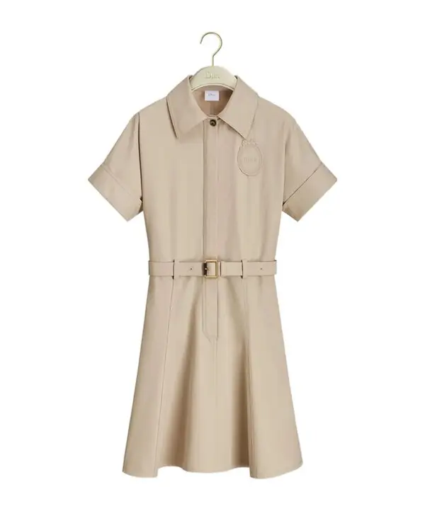 Dior Médaillon Belted Shirtdress - Beige