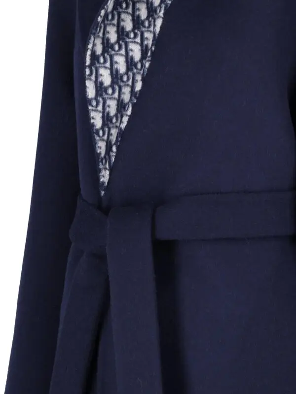 Dior Belted Shawl-collar Coat