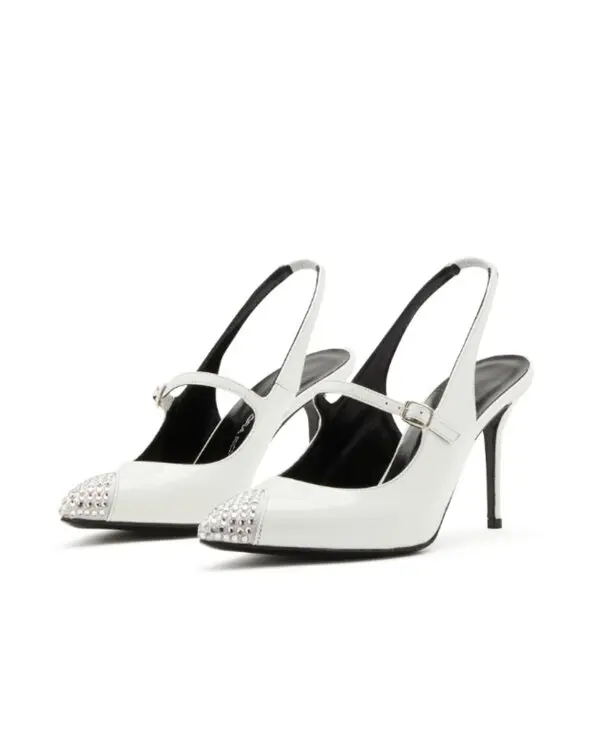 Alessandra Rich Embellished Slingback Pumps