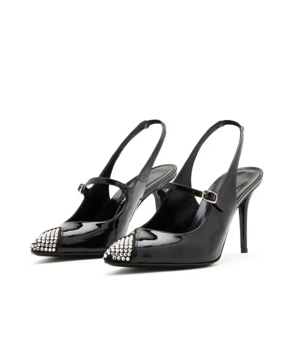 Alessandra Rich Embellished Slingback Pumps