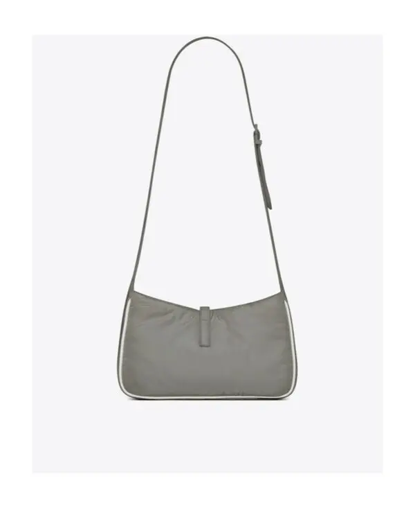 Saint Laurent Le 5 À 7 Logo Plaque Crossbody Bag - Gray