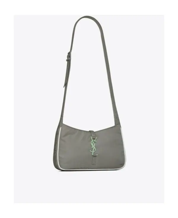 Saint Laurent Le 5 À 7 Logo Plaque Crossbody Bag - Gray