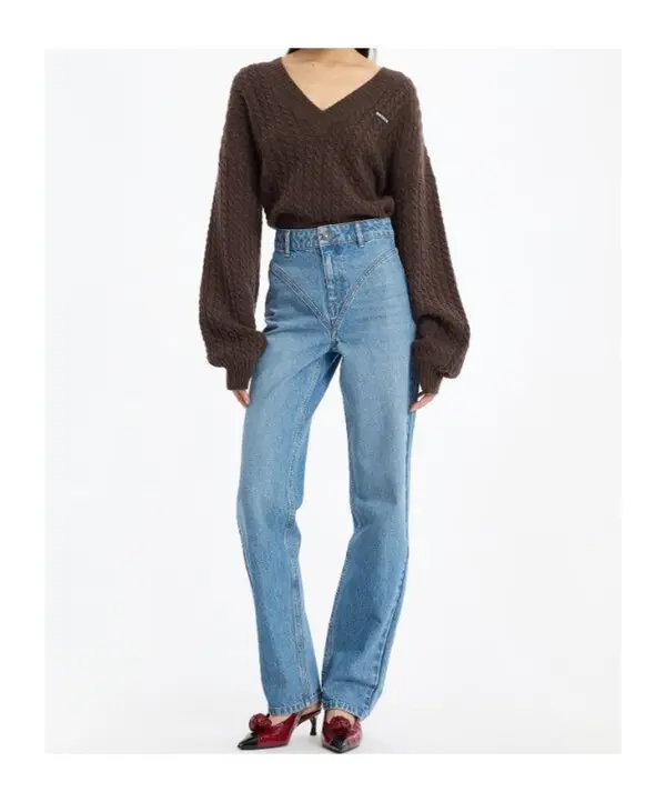 ROTATE BY BIRGER CHRISTENSEN High Waist Cutline Jeans