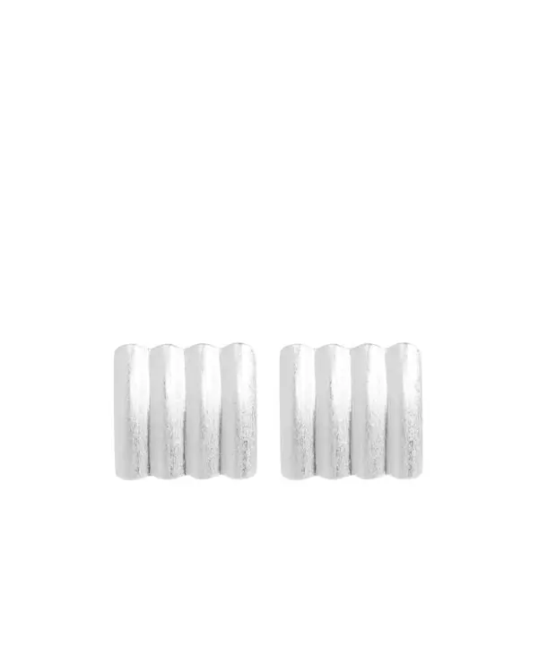 ALLSAINTS Textured Bar Stud Earrings - White