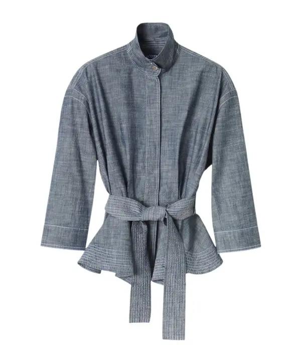 Jacquemus Belted Peplum Jacket - Grey