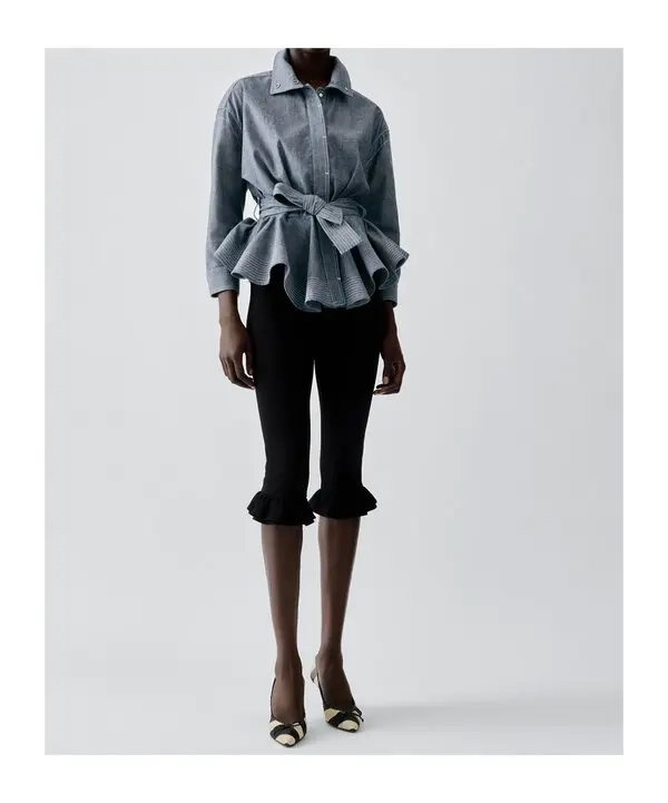 Jacquemus Belted Peplum Jacket - Grey