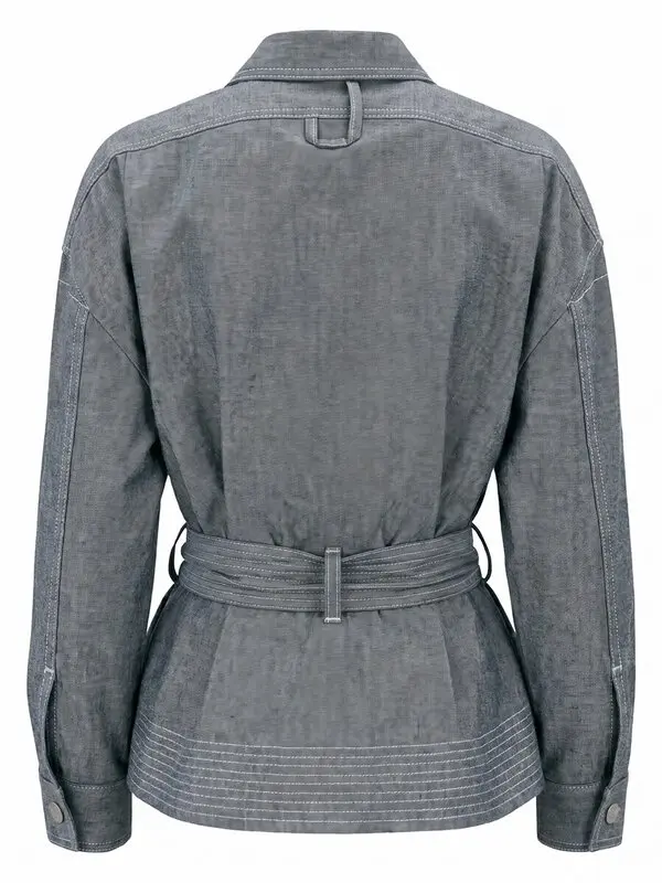 Jacquemus Belted Peplum Jacket - Grey