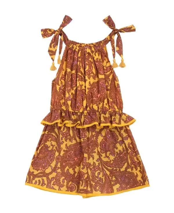 Zimmermann Paisley Print Tie-strap Playsuit - Brown