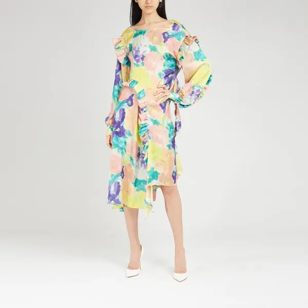 REMAIN BIRGER Long-sleeved Round-necked Dress