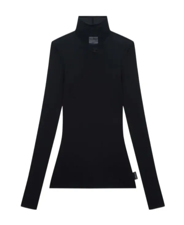 COURREGES Second Skin Mockneck Top - Black
