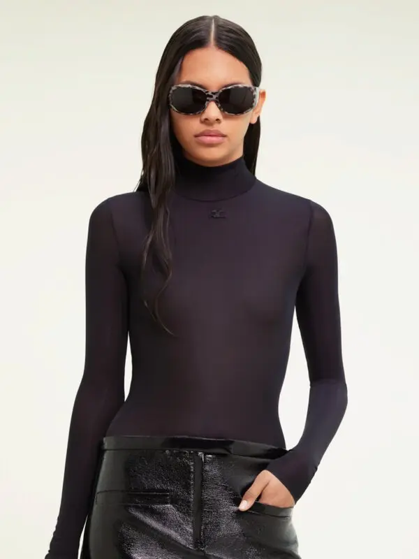 COURREGES Second Skin Mockneck Top