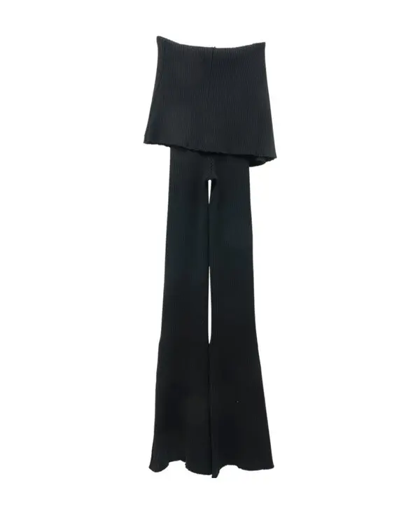 COURREGES Rib Knit Casual Pants