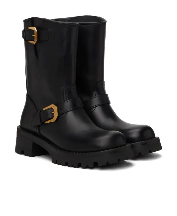 Versace Medusa Embossed Leather Boots