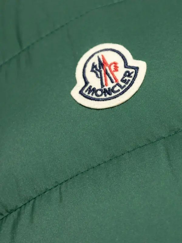Moncler Barthe Logo Patch Padded Gilet - Emerald Green