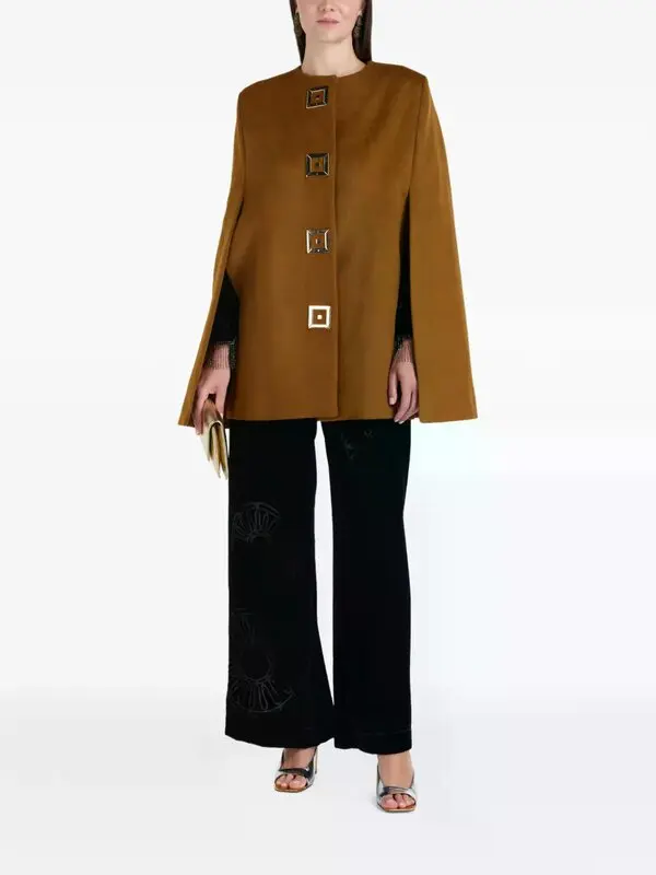 Themis Z Embellished Cape - Brown