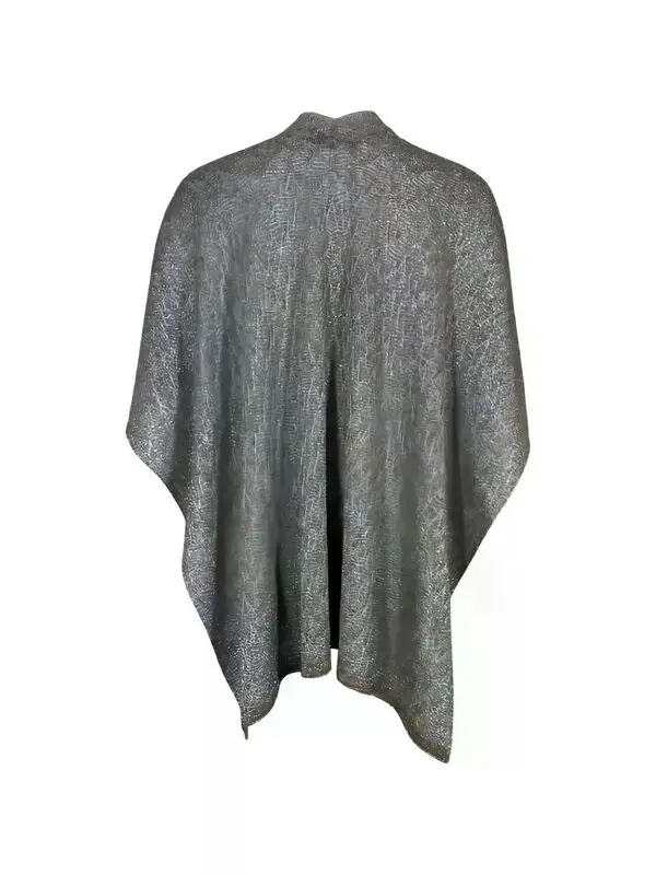 D.exterior Open-front Poncho With Abstract Pattern