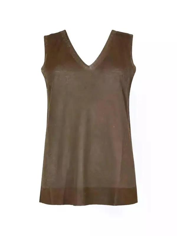 D.exterior Lurex-knit V-neck Top