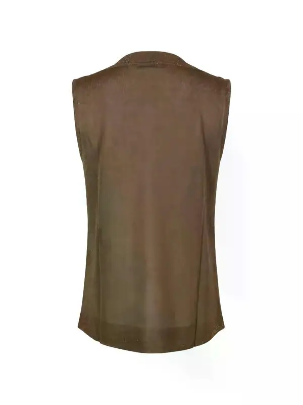 D.exterior Lurex-knit V-neck Top