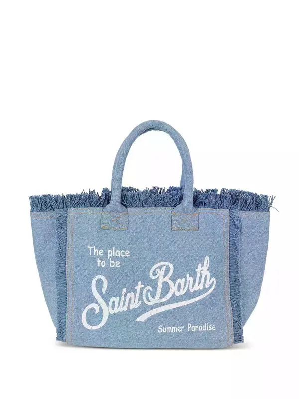 MC2 SAINT BARTH Colette Frayed Tote Bag - Blue