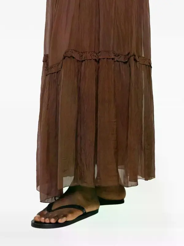 SOLOTRE Tiered Ruffled Maxi Skirt