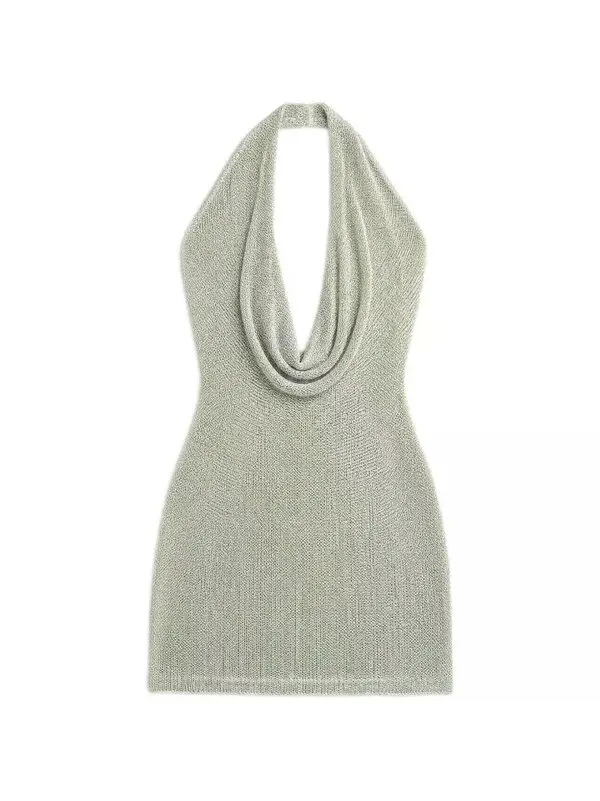 YANGKEHAN Cowl Neck Halterneck Top - Silver