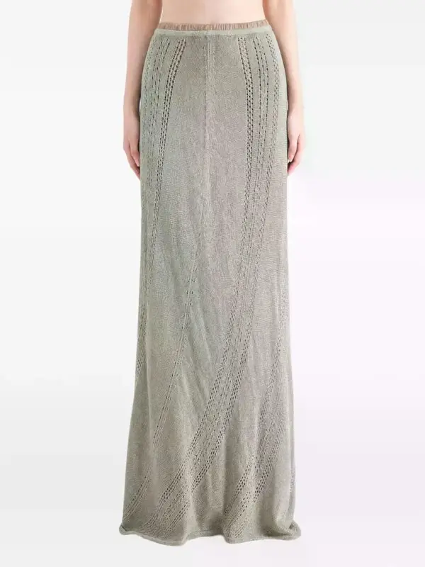 YANGKEHAN Pointelle Knit Maxi Skirt