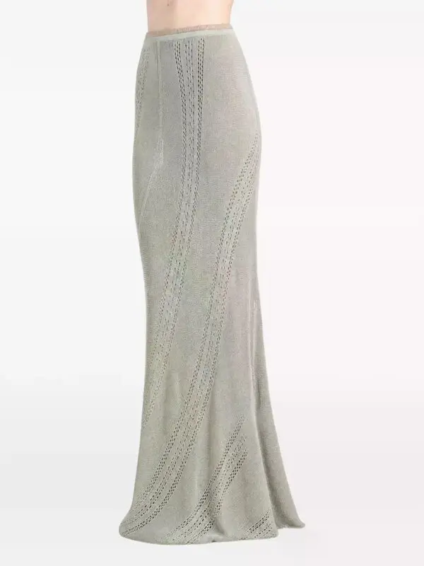 YANGKEHAN Pointelle Knit Maxi Skirt