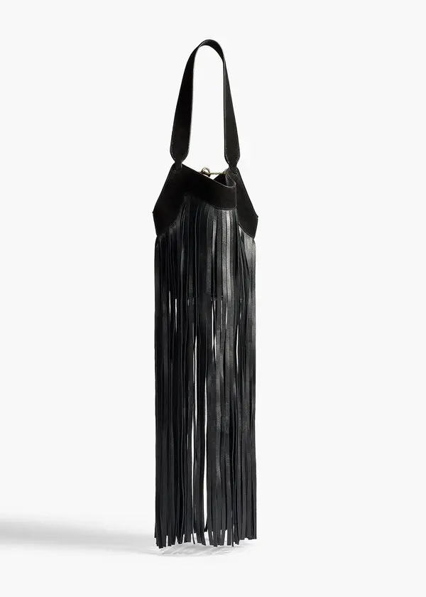 Khaite Nano Lotus Fringe Tote - Black