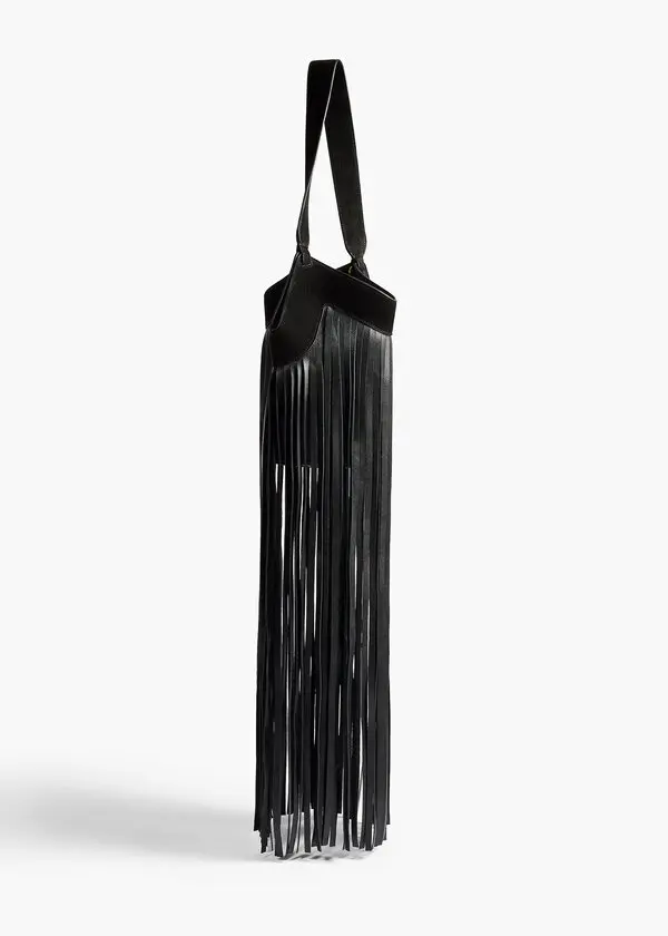 Khaite Nano Lotus Fringe Tote - Black