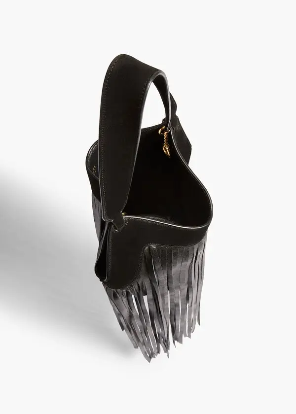 Khaite Nano Lotus Fringe Tote - Black