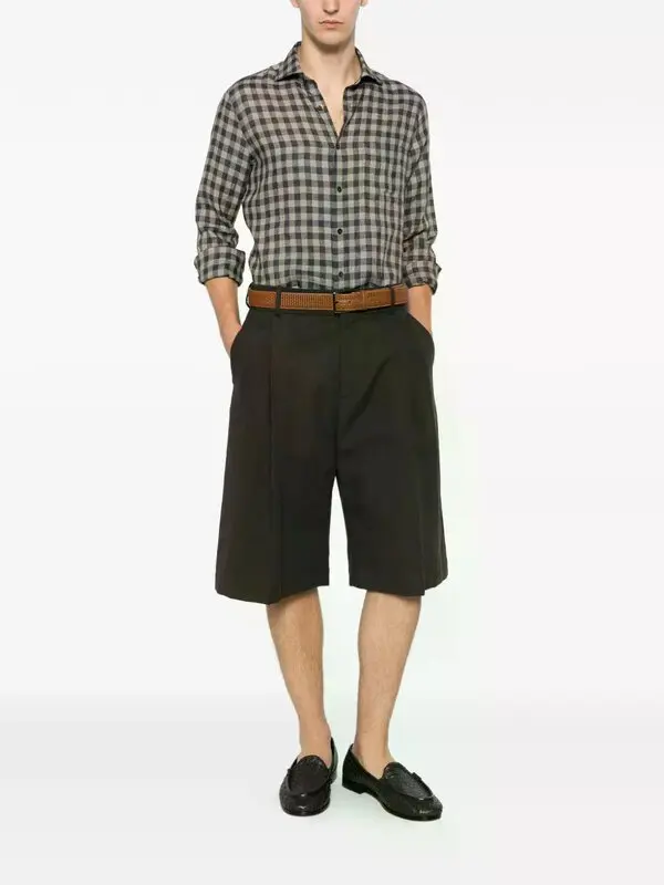 TRUZZI Gingham-check Long-sleeve Shirt