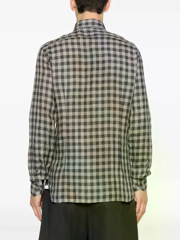 TRUZZI Gingham-check Long-sleeve Shirt