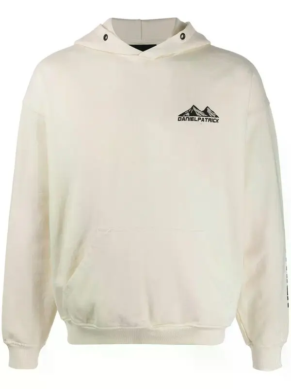 DANIEL PATRICK Logo Print Hoodie - White